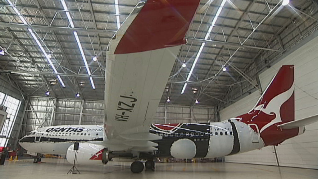 New Indigenous artwork unveiled on plane - ABC News
