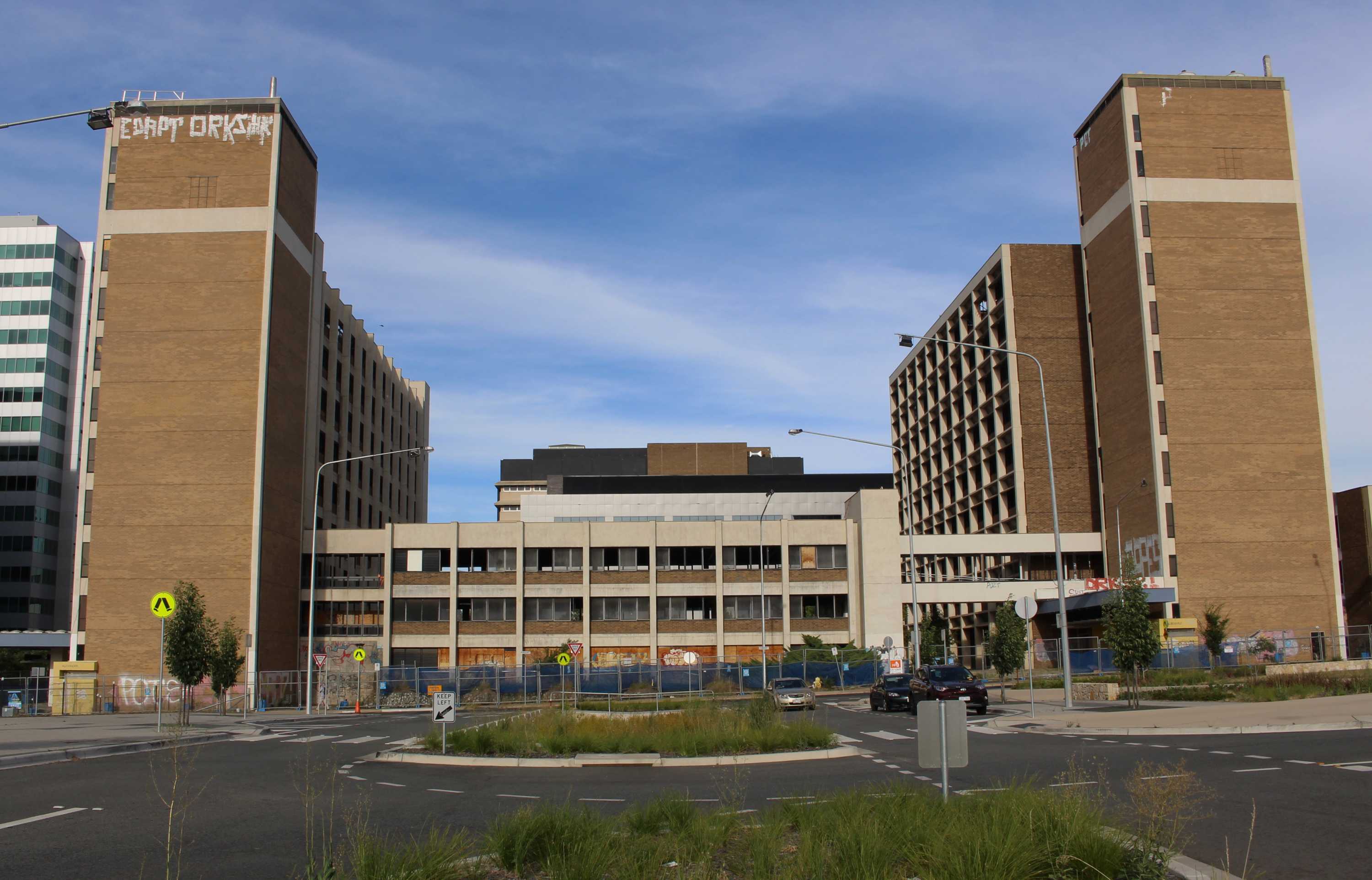 Why are the dilapidated Alexander and Albemarle buildings in Woden ...