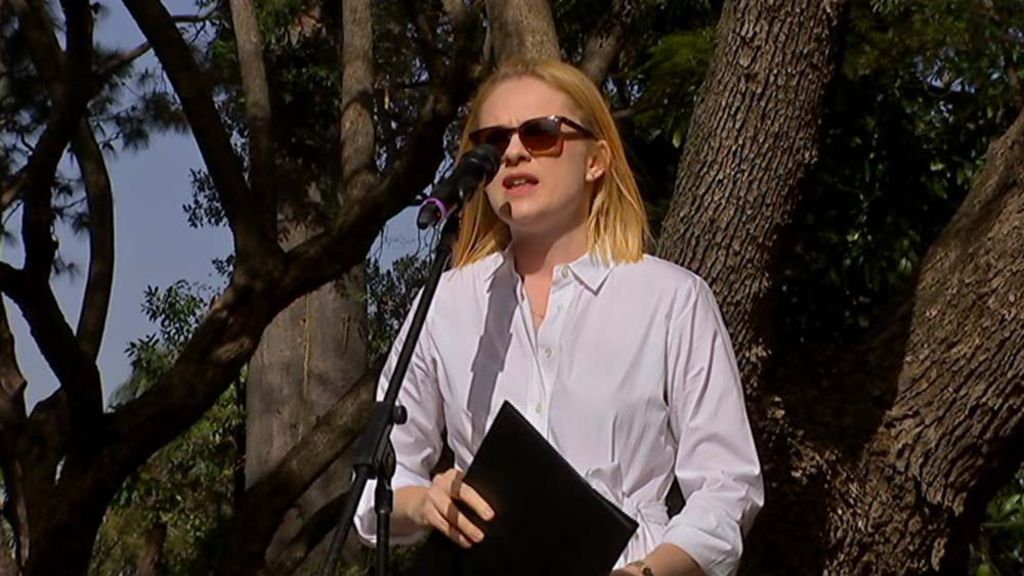 Liberal Senator Amanda Stoker addresses an pro-life rally - ABC News