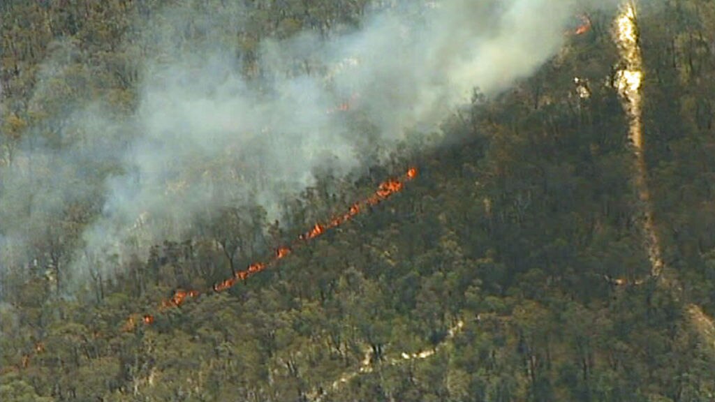 Sarah Farnsworth reports from above the Blue Mountains bushfires - ABC News