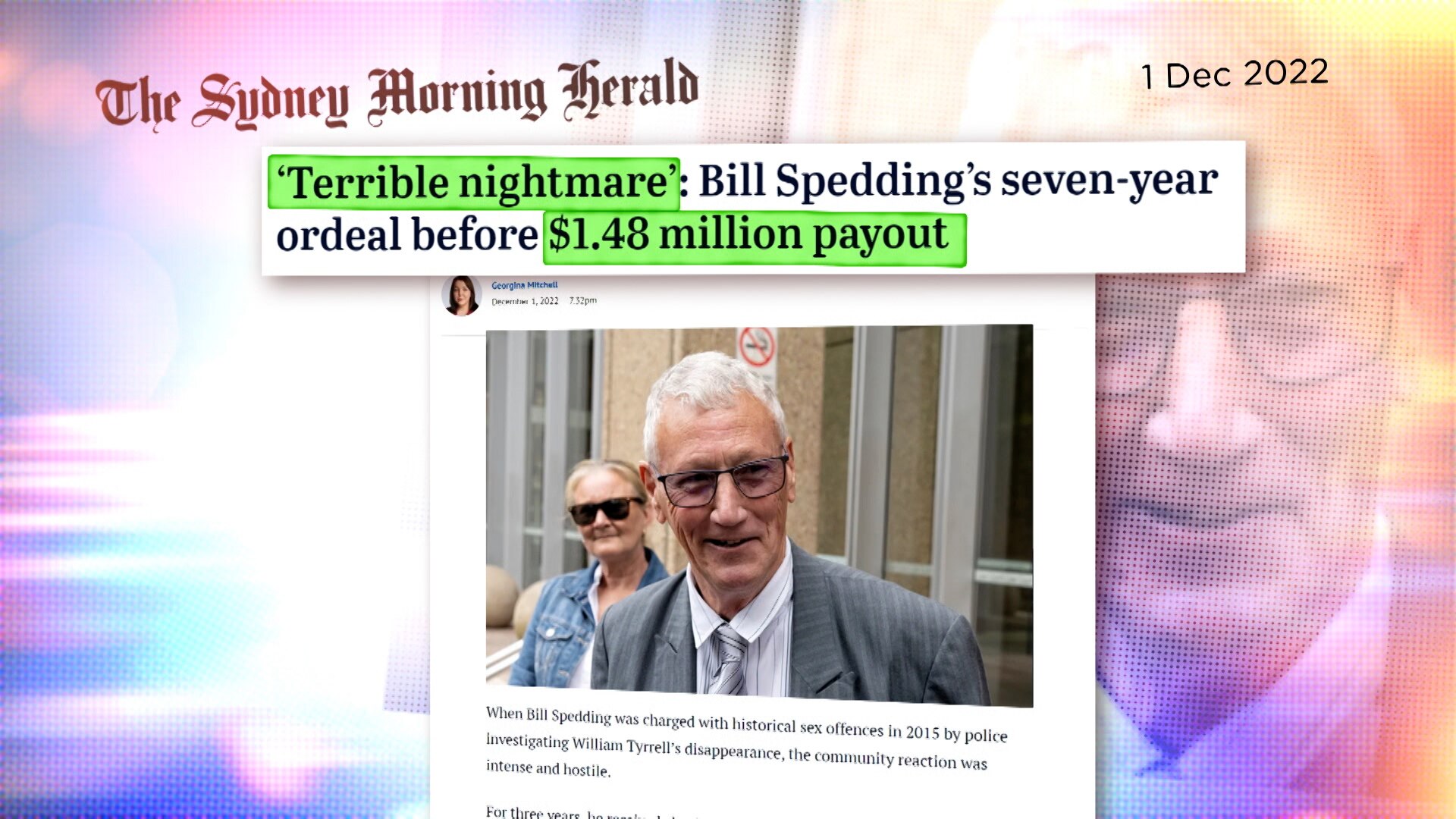 Bill Spedding's ‘terrible nightmare’ - Media Watch