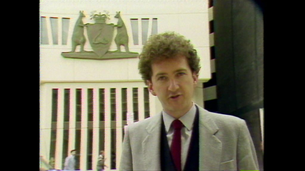 An ABC live cross outside court after all five were sentenced to prison ...