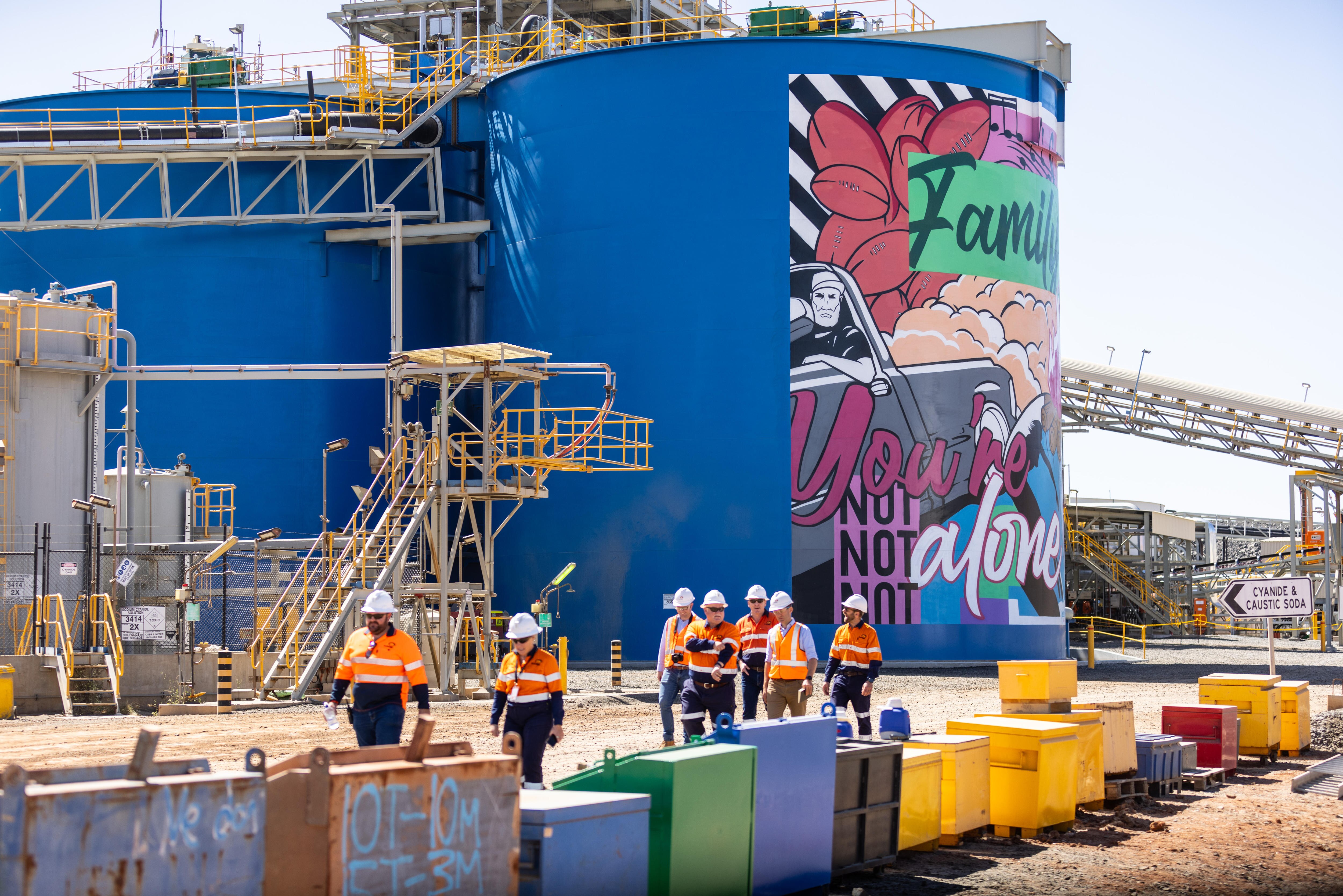 Gold mine mural by artist Vondelini a powerful mental health message ...