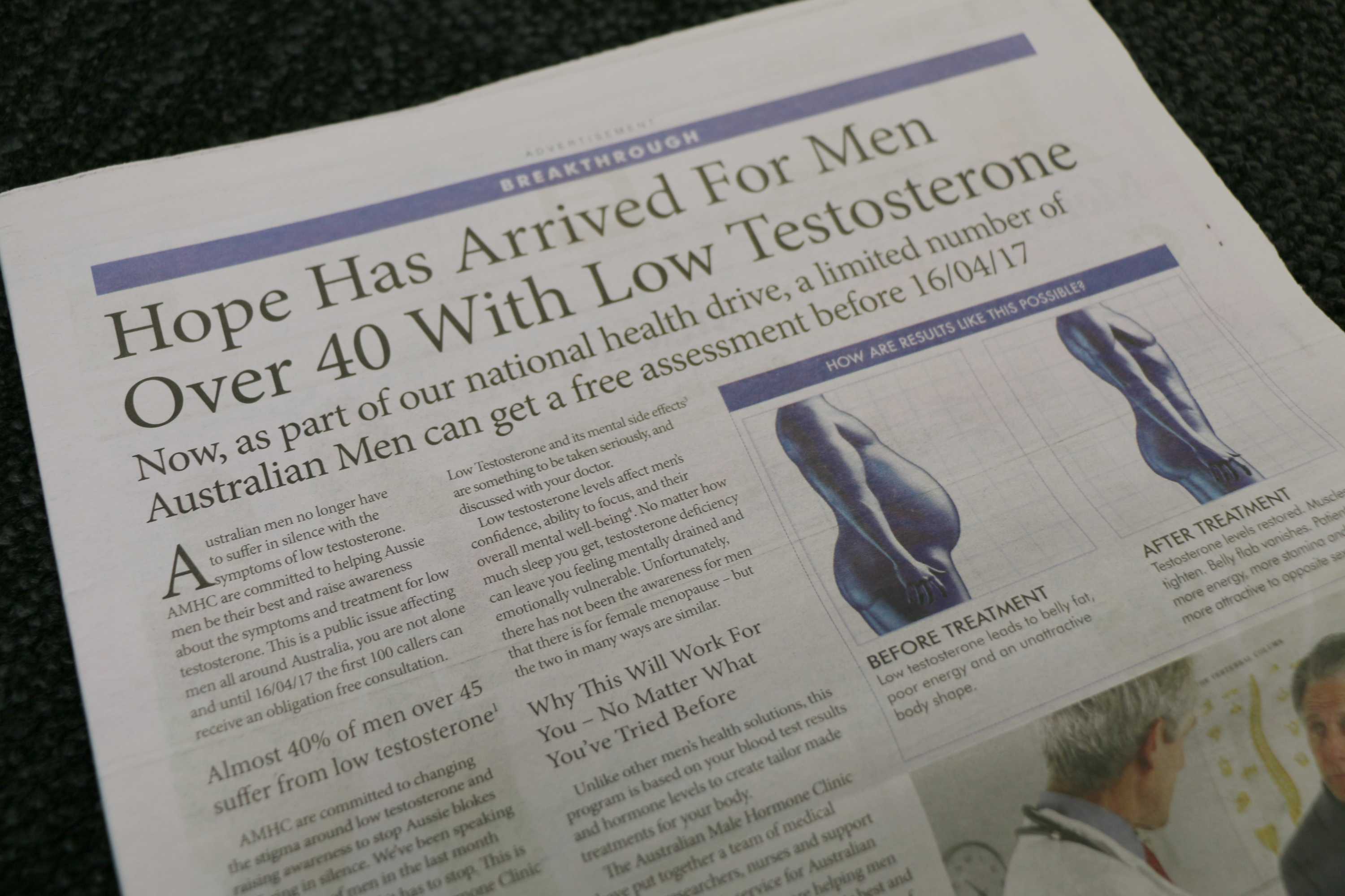 Company that offered testosterone 'restoration' treatments to increase ...