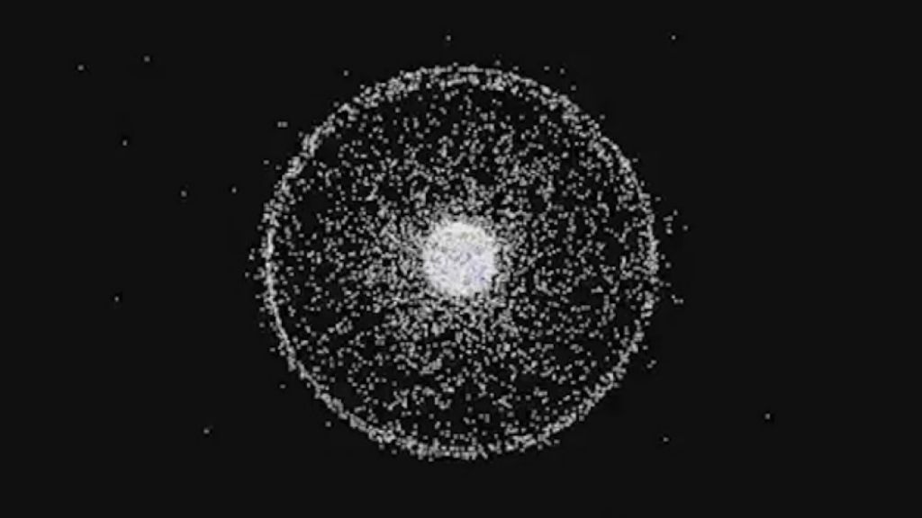 Animation of millions of pieces of space debris circling earth - ABC News