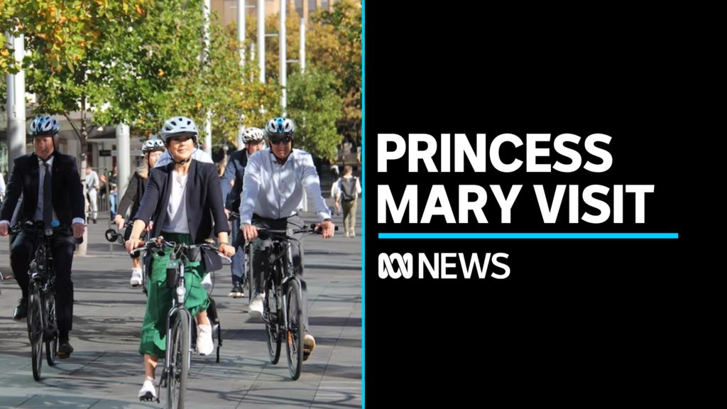 Princess Mary embarks on a cycling tour of Sydney's CBD - ABC News
