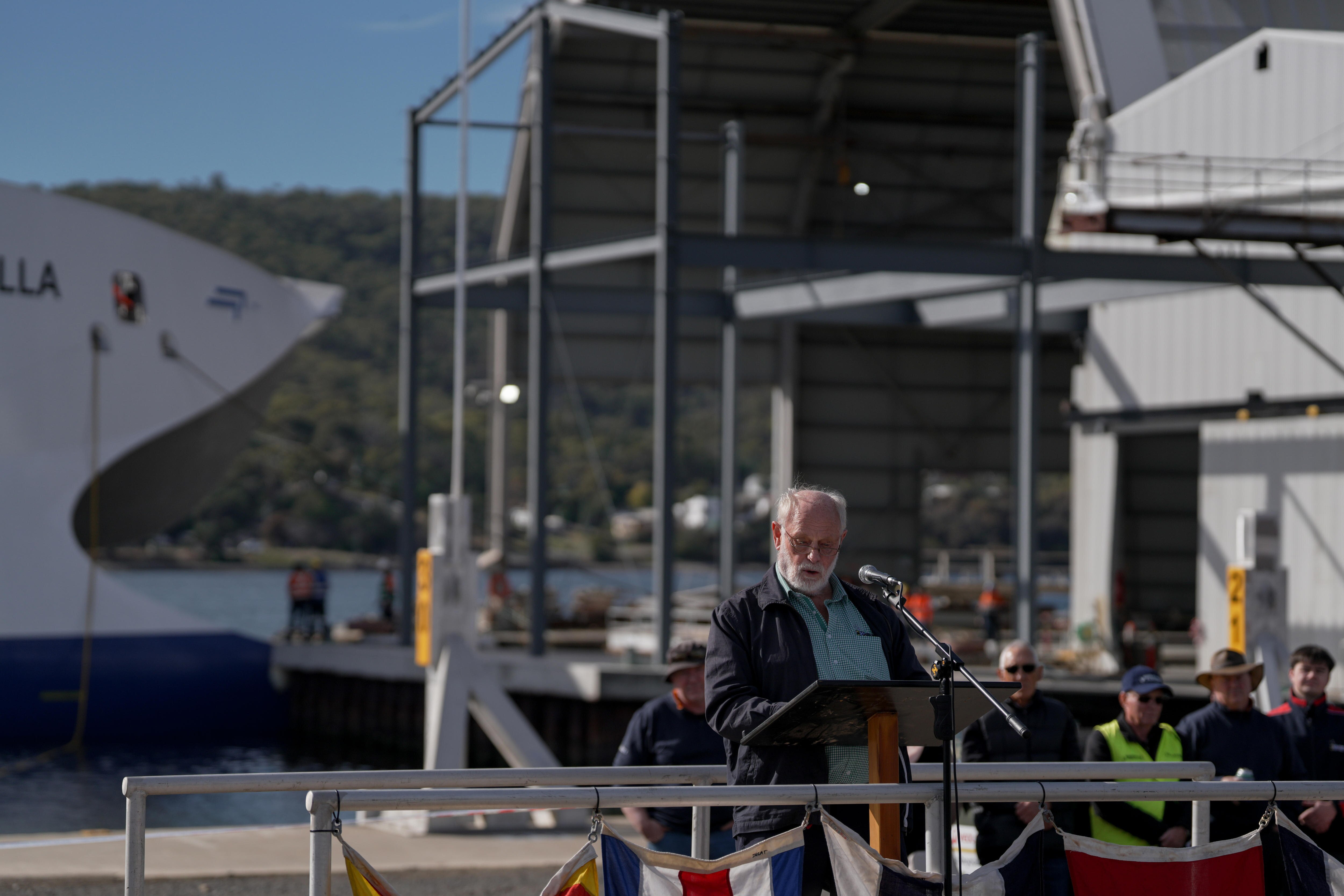 World's largest '100 per cent electric' ship launched by Tasmanian ...