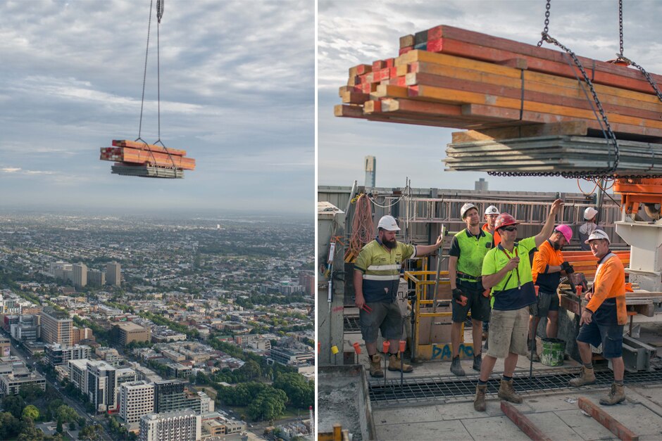 Construction in the sky: the high-rise crane crew - ABC News
