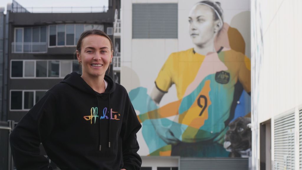 Matildas star honoured to be immortalised in home town mural - ABC News