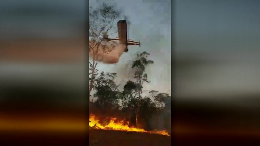 Plane dumps water on fire at Lake Mary (Courtesy: Anthony Sylvester ...