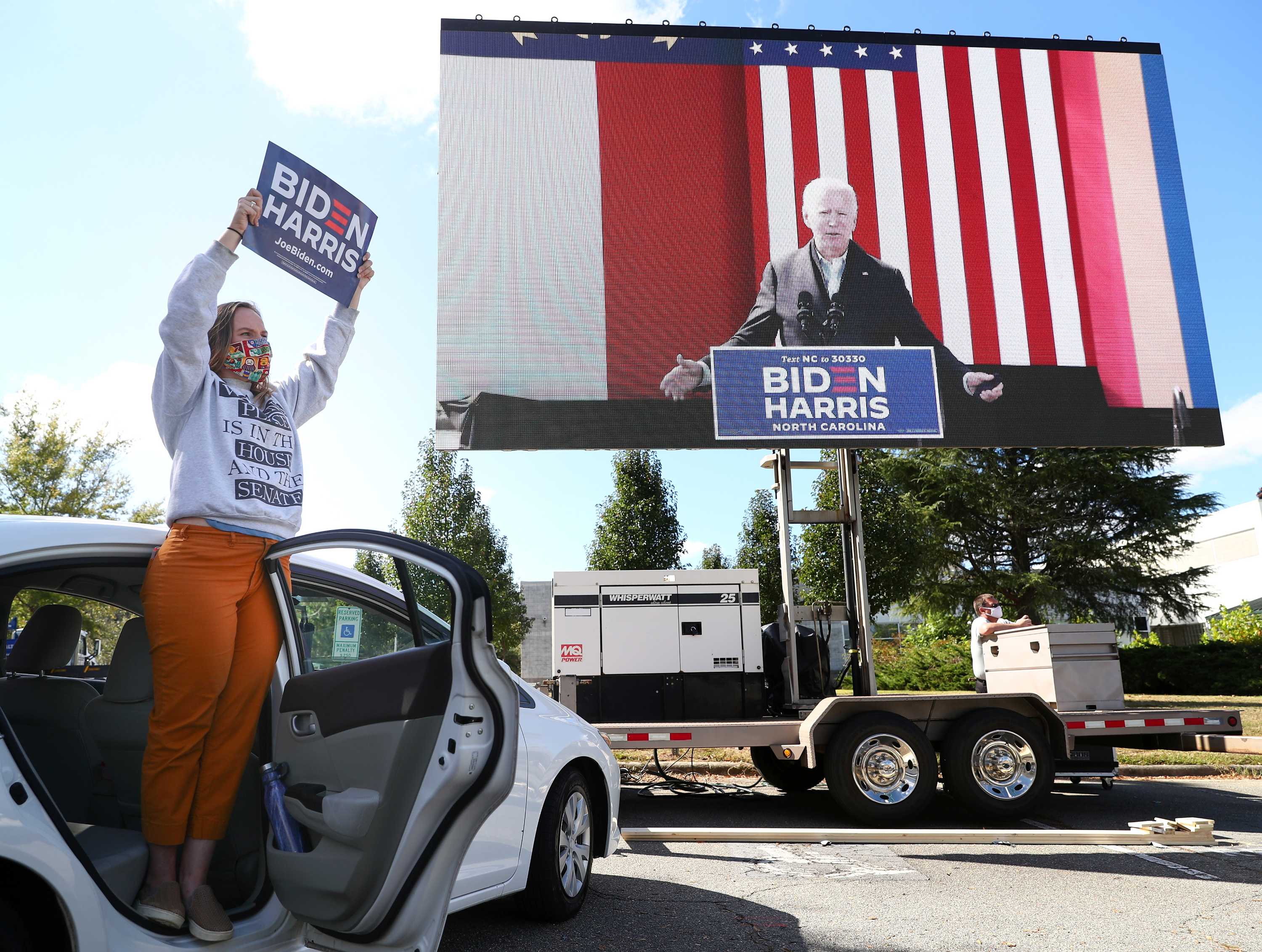 Joe Biden hosts drive-in campaign rallies amid coronavirus pandemic ...