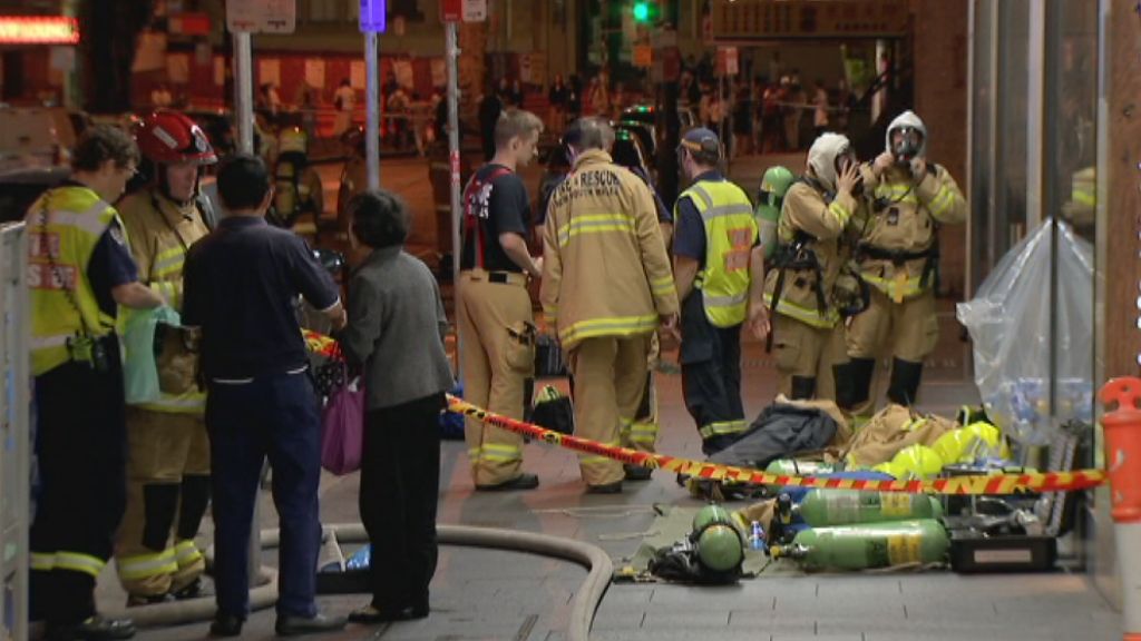 Emergency crews at the scene of the gas explosion in Sydney's Chinatown ...