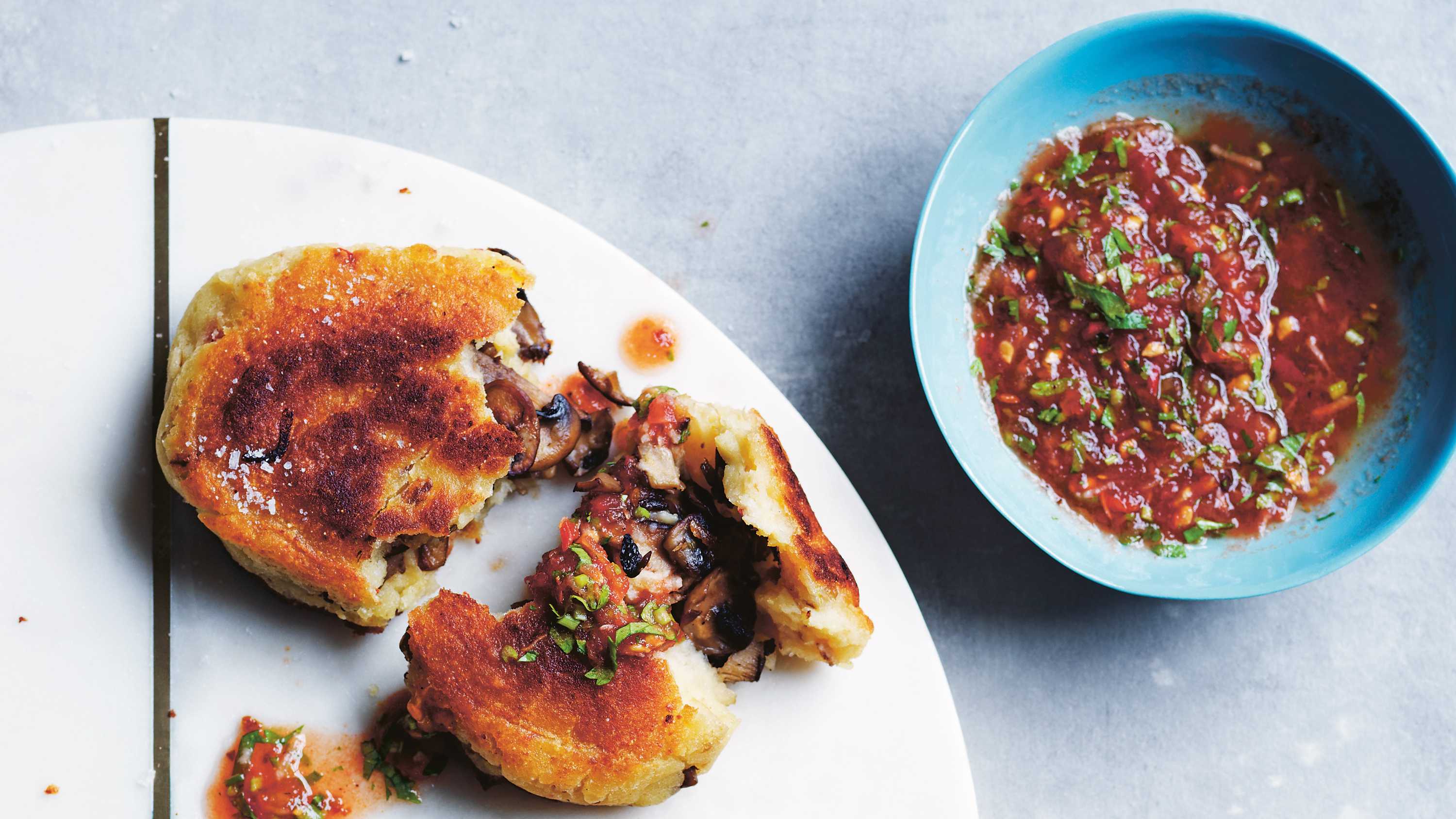 Potato zrazy with satsibeli sauce recipe by Alice Zaslavsky - ABC Everyday