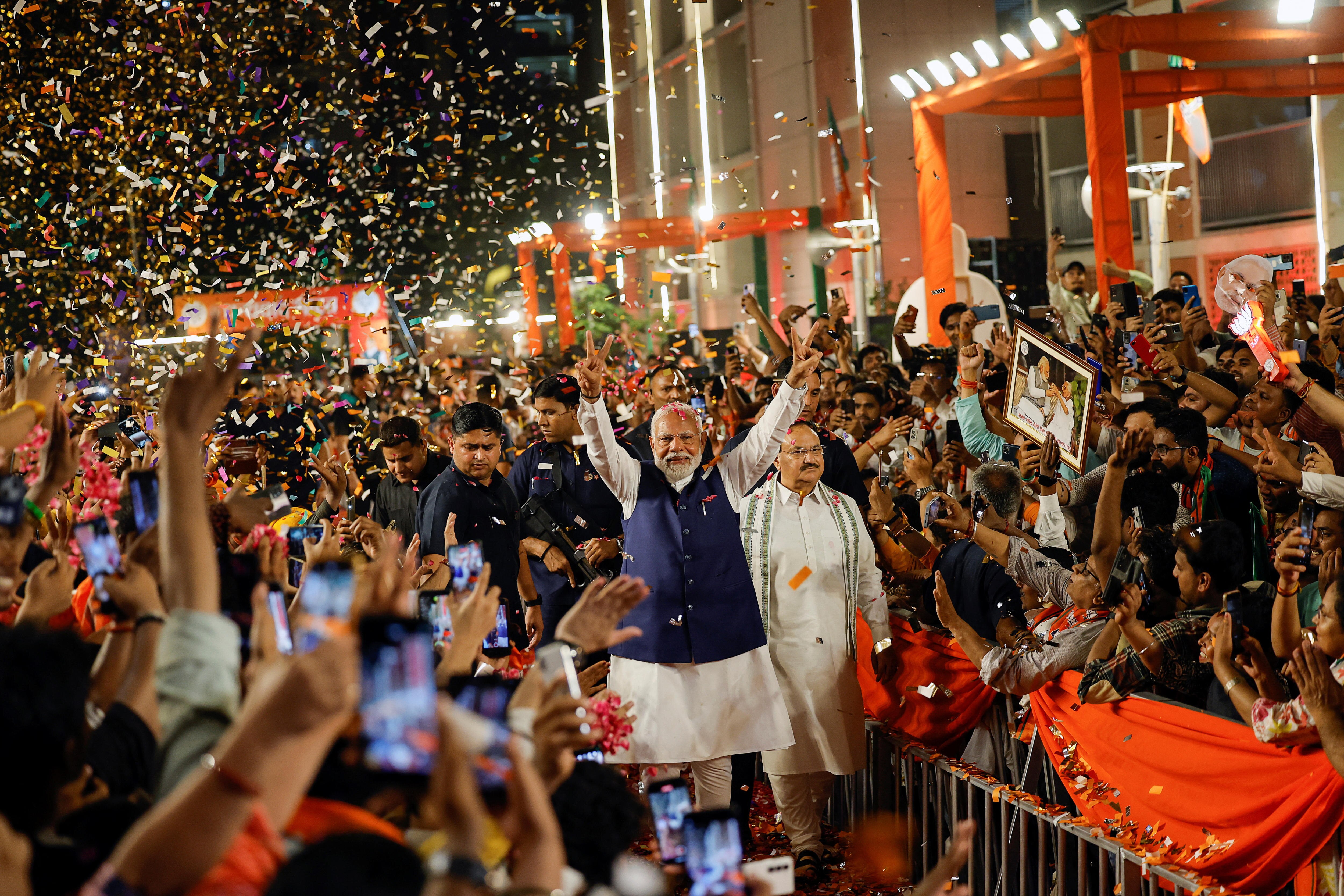 Narendra Modi looks set to claim victory in Indian election but with ...
