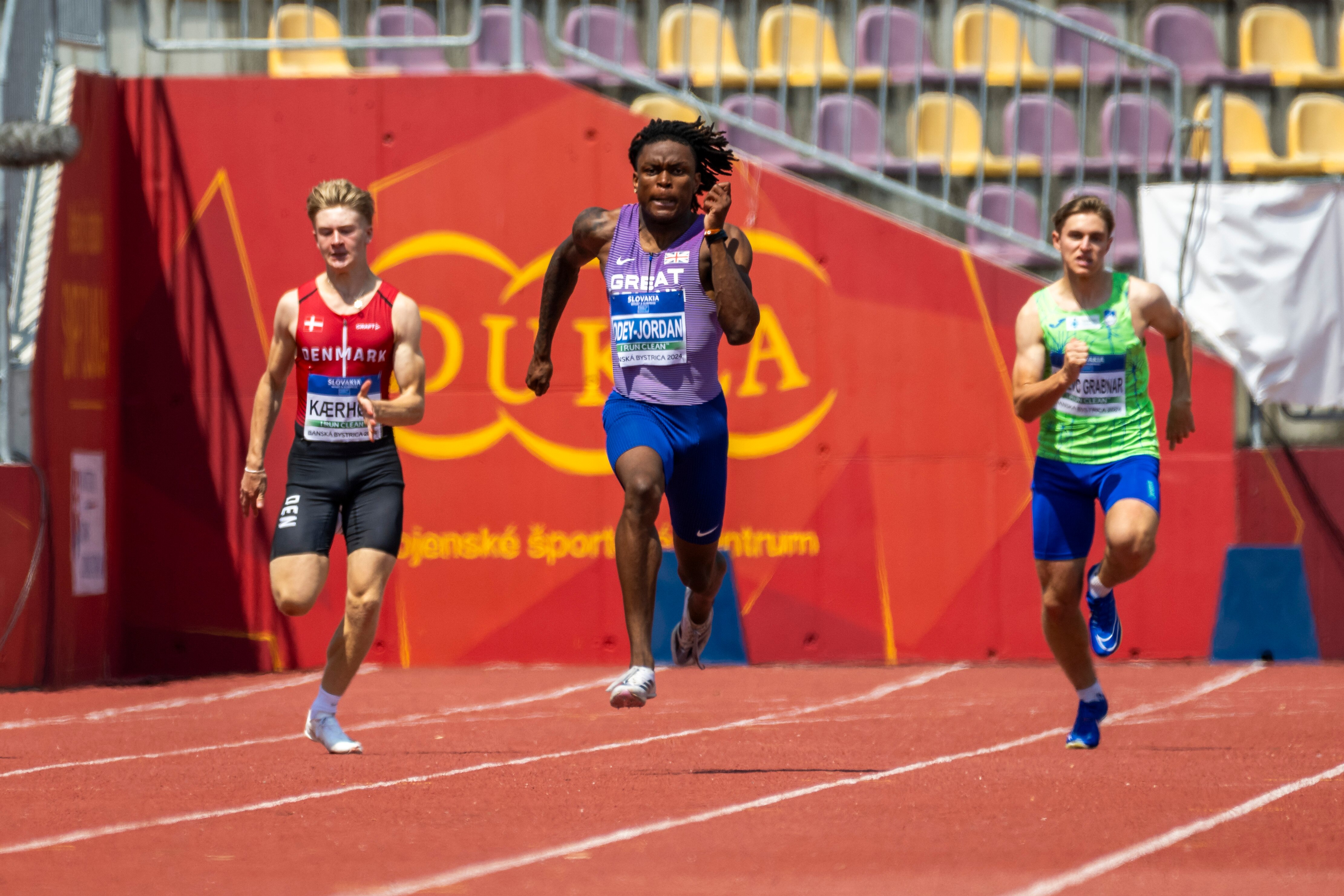 British runner Jake Odey-Jordan goes viral after taking the foot off the pedal too early in 200m ...