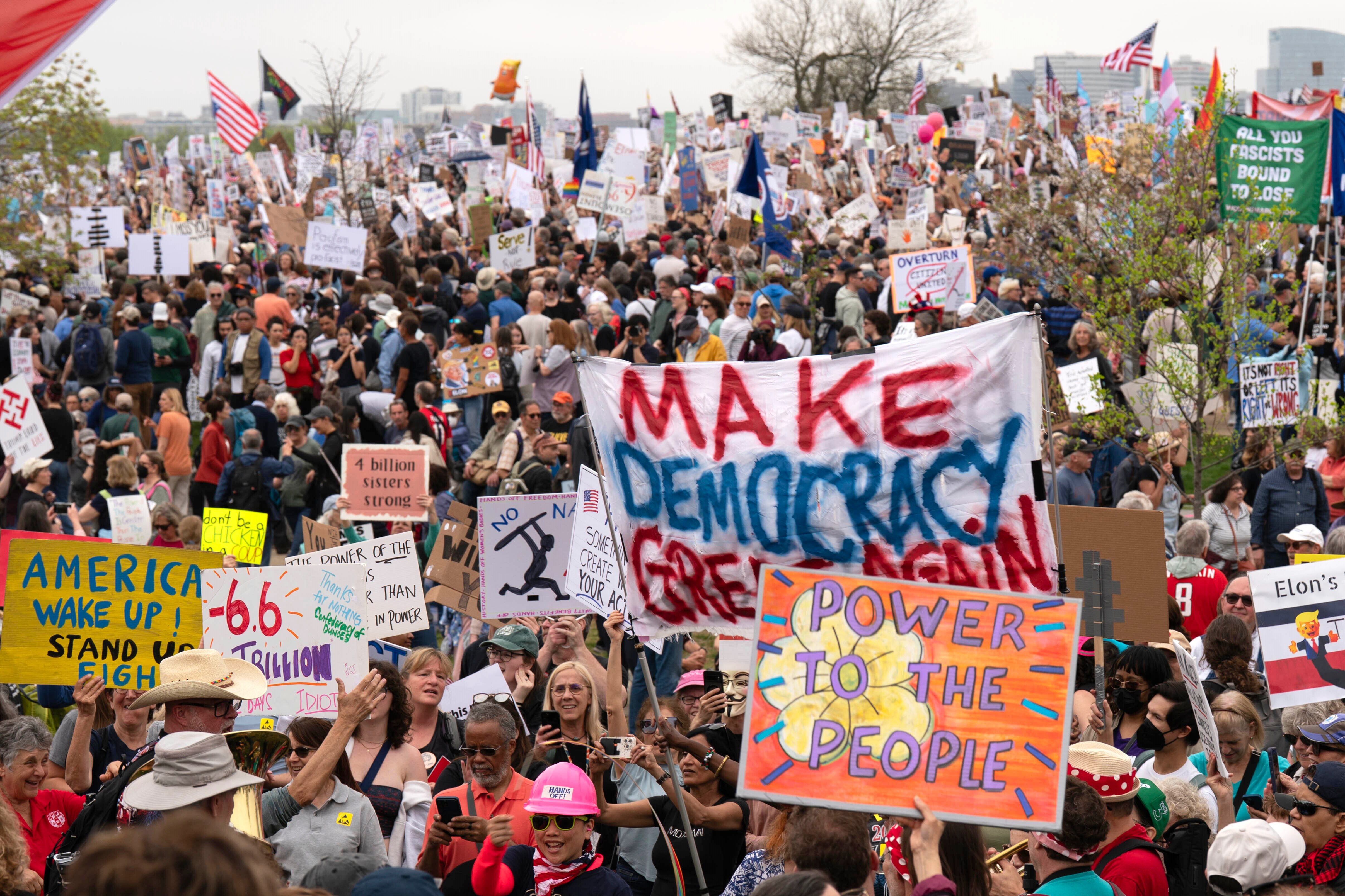 Thousands protest against Trump and Musk in 'Hands Off!' rallies across ...