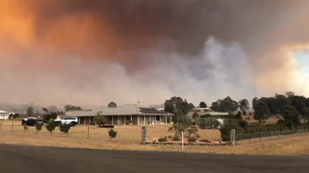 Fires encroaching on Nowra filmed by RFS Mark Coombe - ABC News