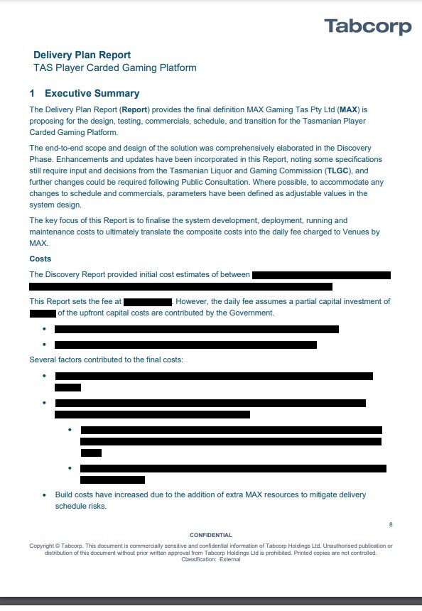 Tasmanian government releases redacted MaxGaming report used to justify ...