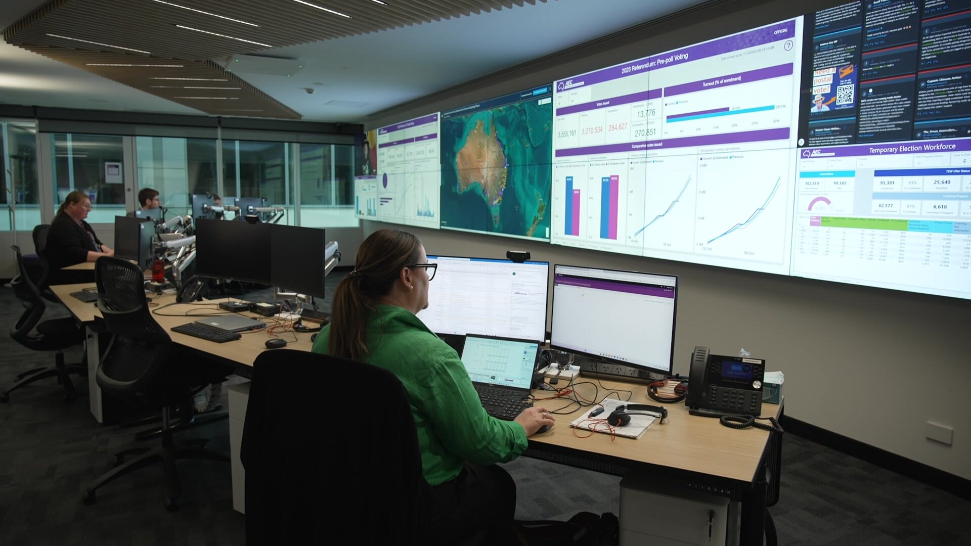 Inside the Australian Electoral Commission control centre on referendum ...