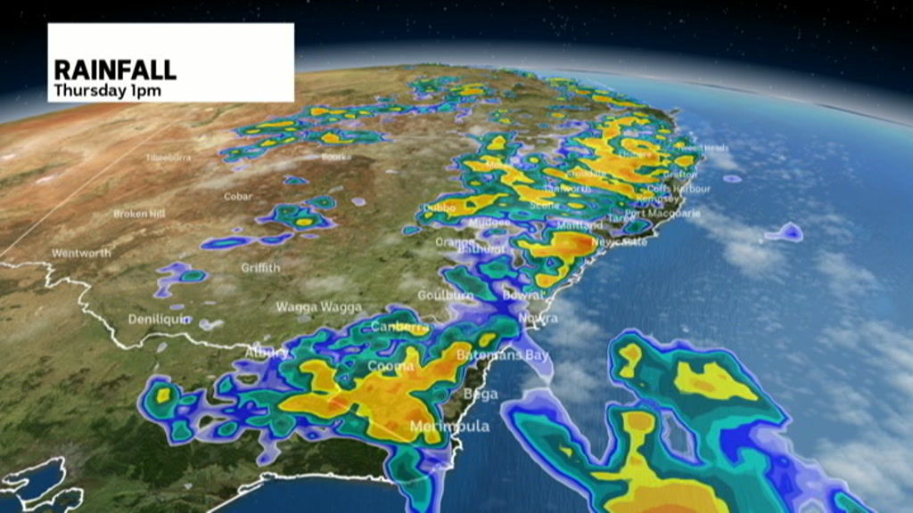 Rain map for SE Australia over the next few days - ABC News