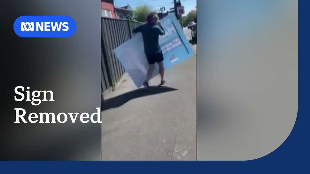 Husband of independent MP Monique Ryan removes sign of Liberal rival ...