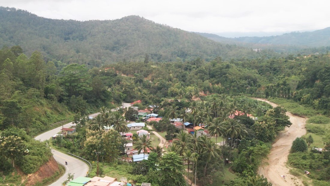 Timor-Leste village and mountains from drone - ABC News
