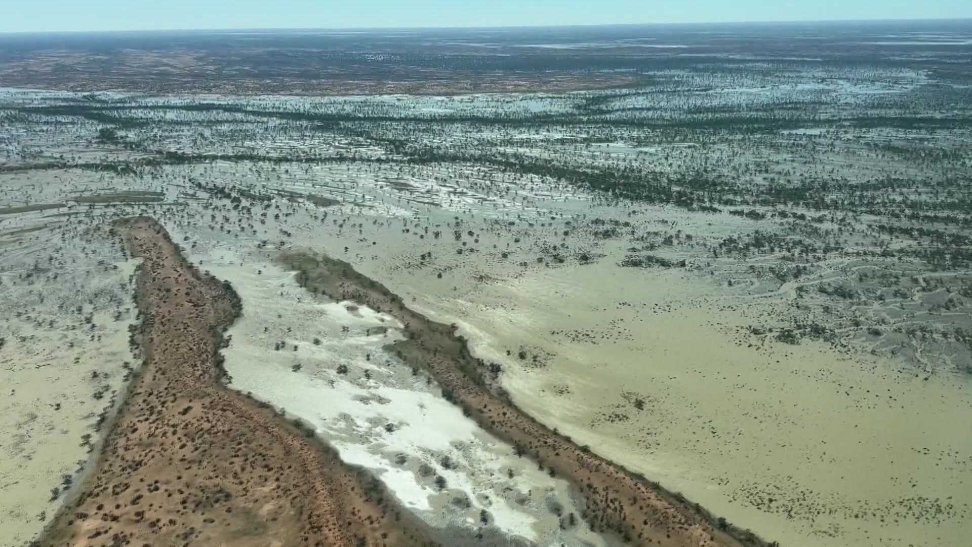 Aerial vision of outback water - ABC News