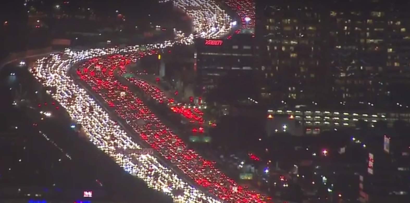 California traffic jam 'nightmare' captured in aerial footage - ABC News