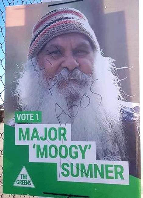 Racist vandalism targets Aboriginal Greens candidate 'Moogy' Sumner's ...