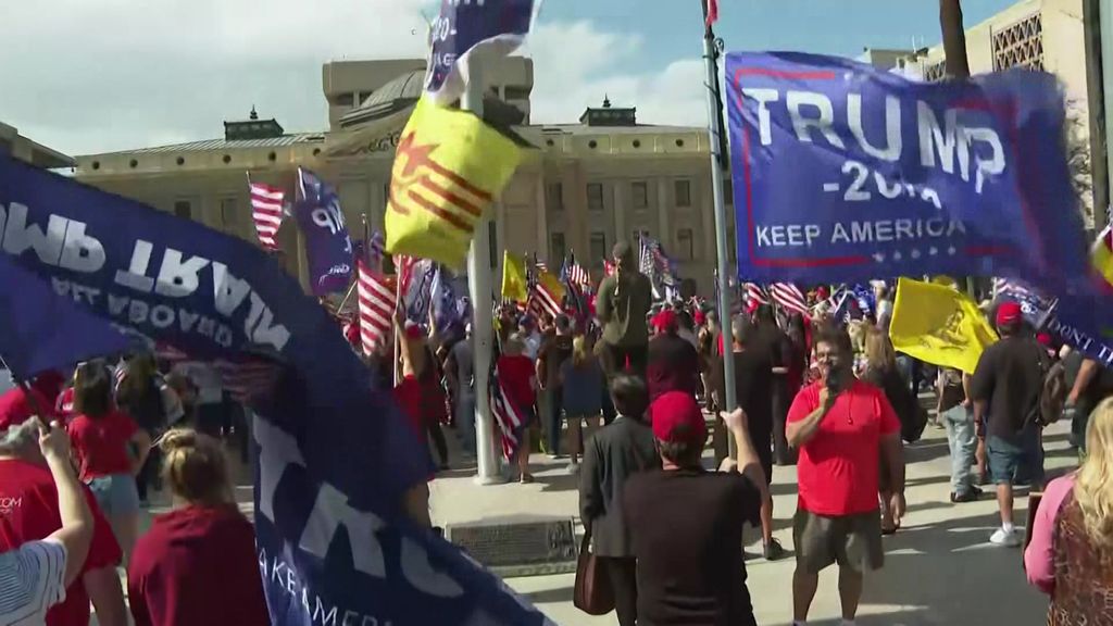 Trump supporters gather outside Arizona capitol - ABC News