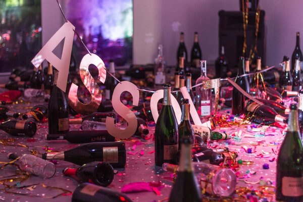 Art installation showing aftermath of a party restored after being ...