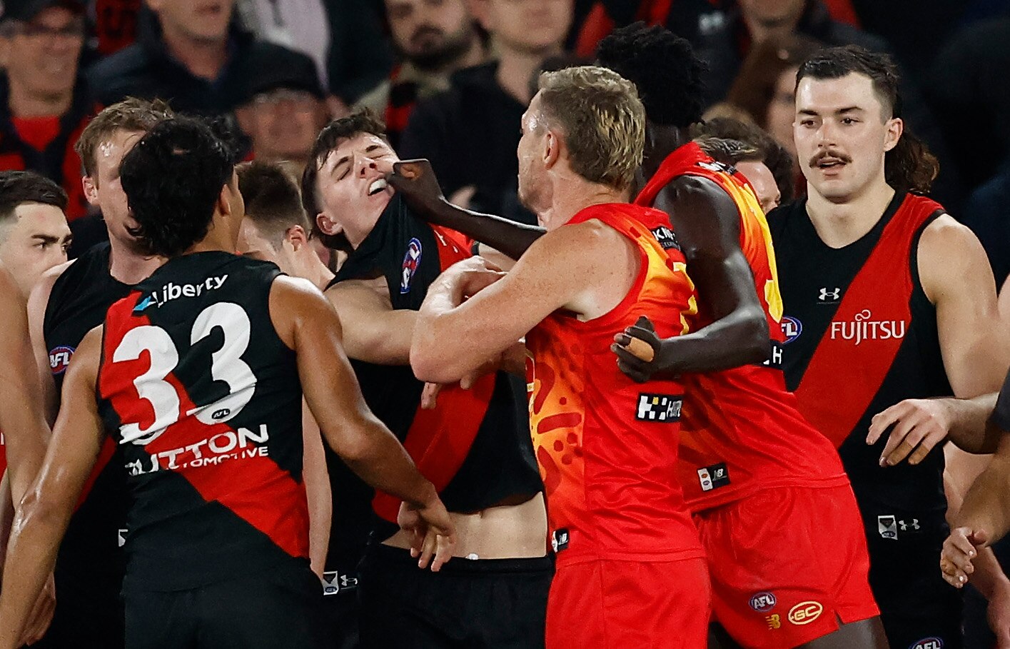 Mac Andrew drills goal after the siren as Gold Coast Suns dash Essendon ...