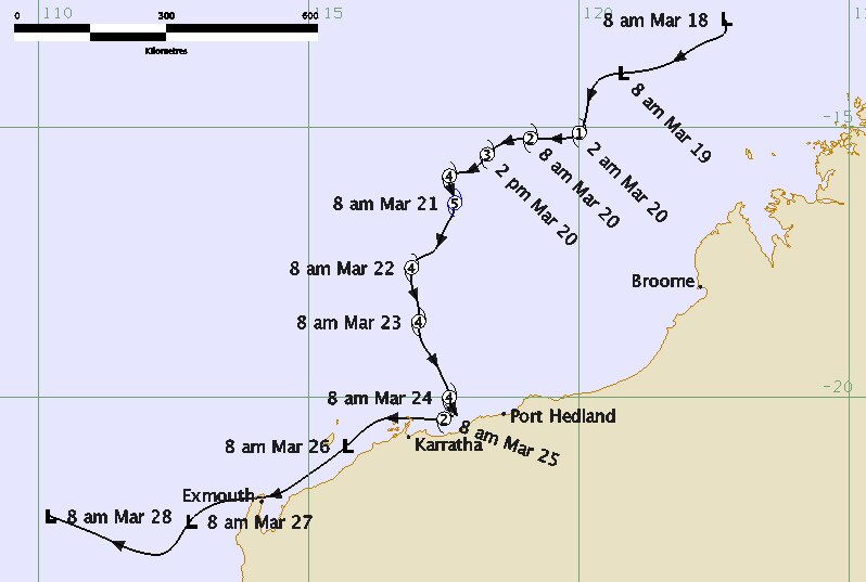 Cyclone Damien upgraded, now predicted to be category four when it ...