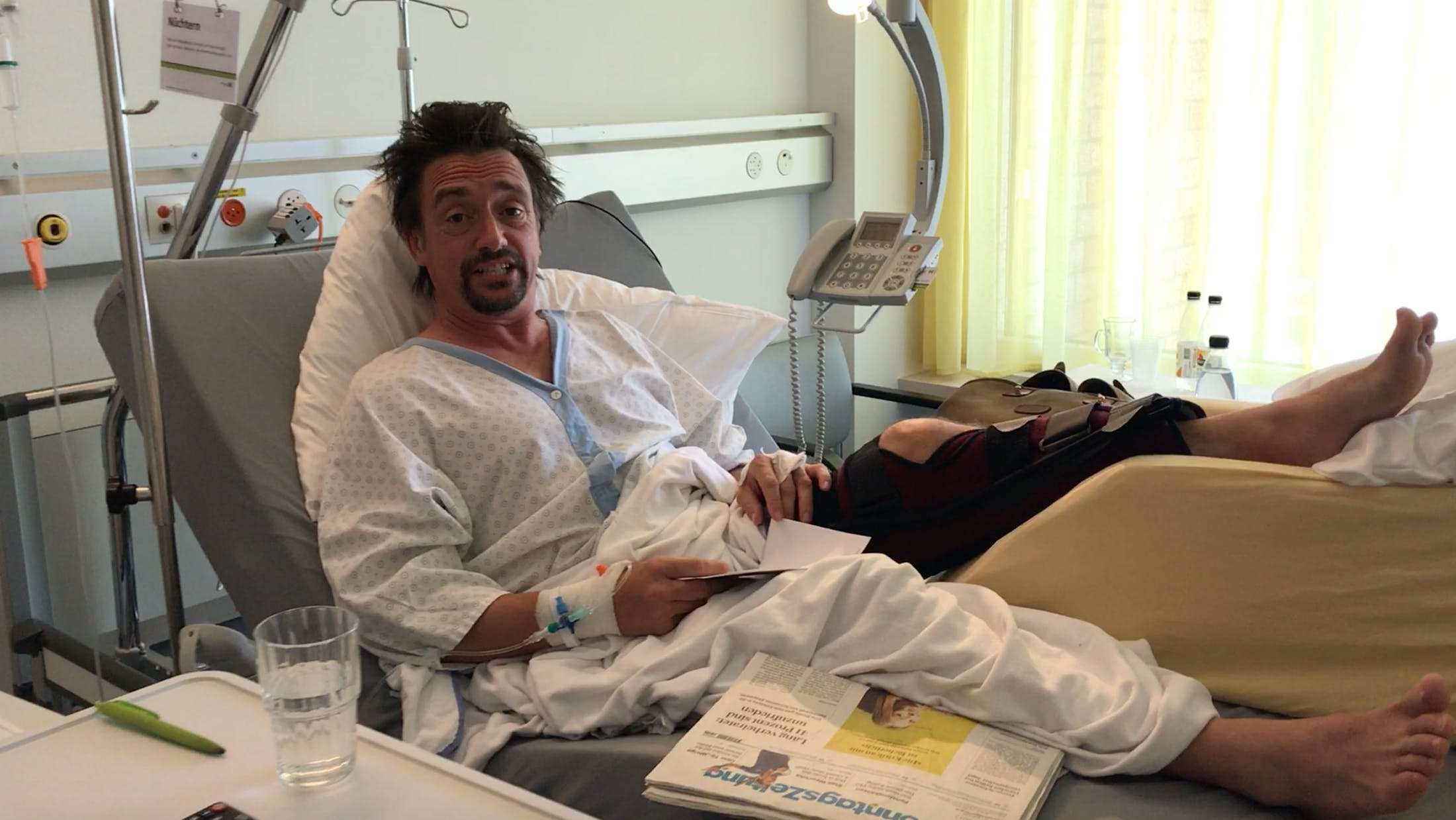 Richard Hammond awaits knee surgery, thanks Swiss doctors from hospital ...