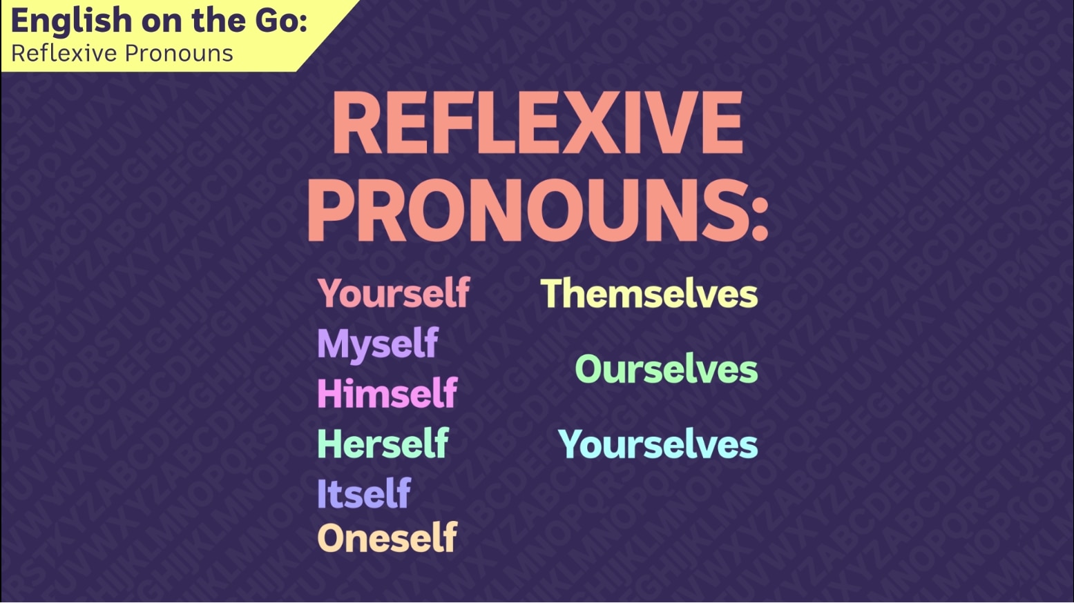 English On The Go: Reflexive pronouns - ABC Education