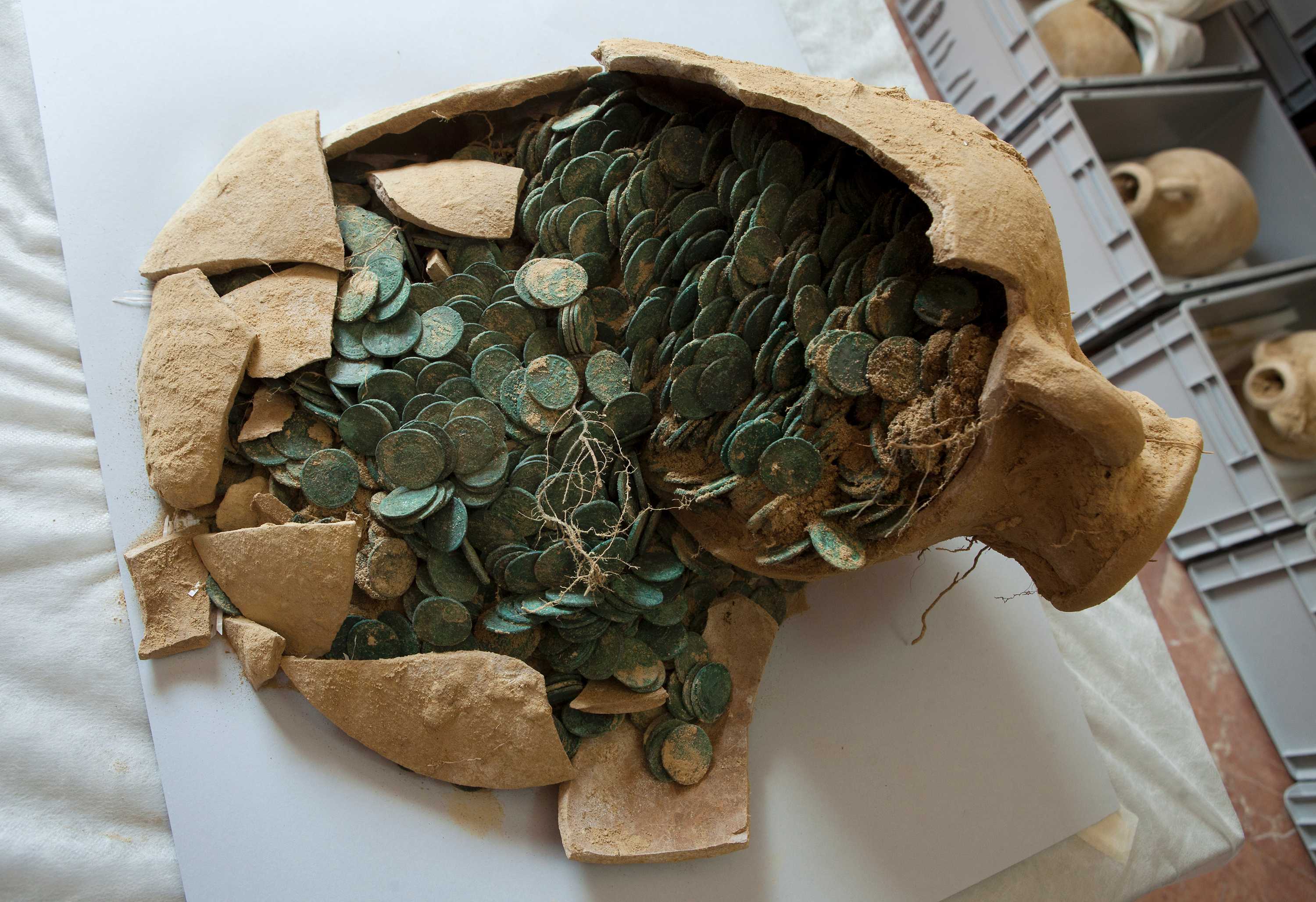 Ancient Roman coins unearthed by Spanish construction workers - ABC News