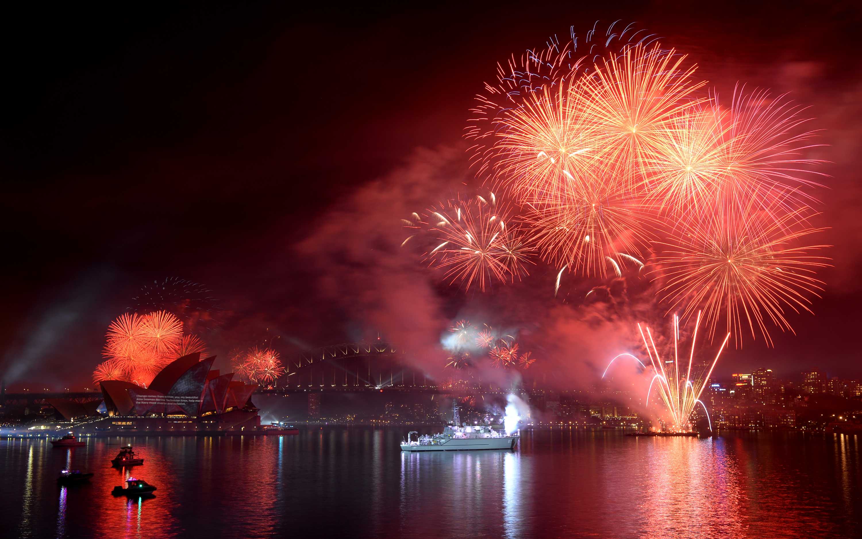 Fireworks spectacular marks 100 years since Royal Australian Navy ...
