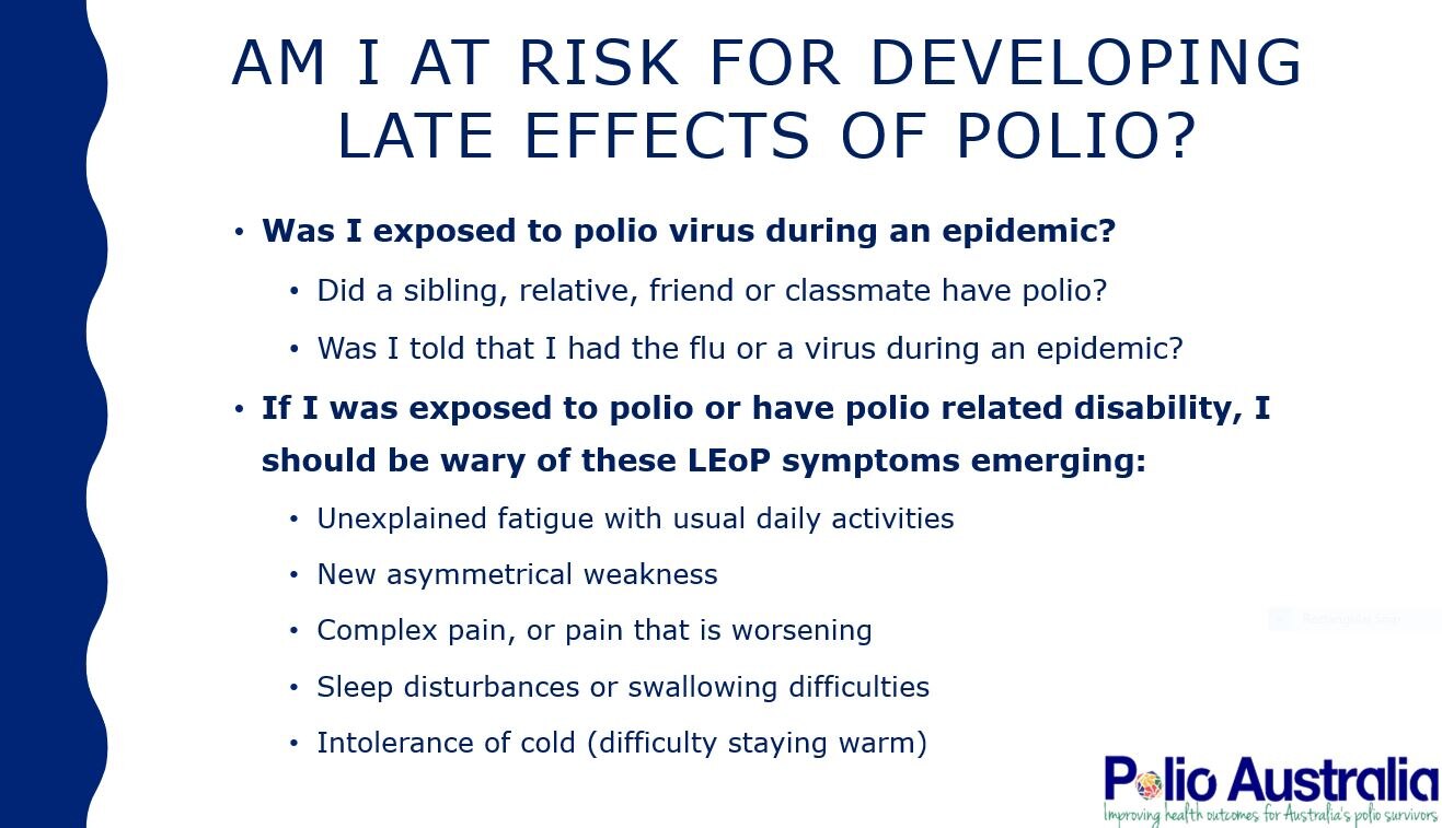 Polio survivors living with disease's lasting effects fear some might ...