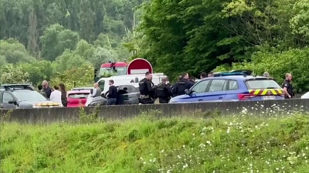 Eyewitness video shows French prison van after deadly attack - ABC News