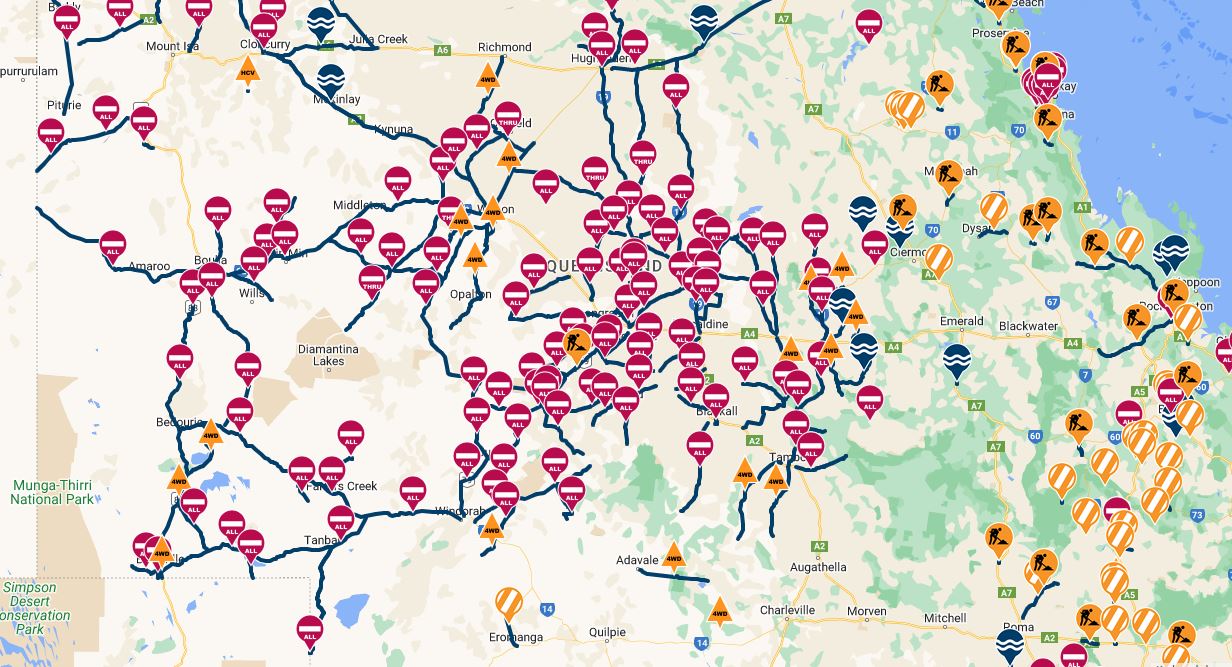 Outback Queensland towns Bedourie, Birdsville cut off by floodwater ...