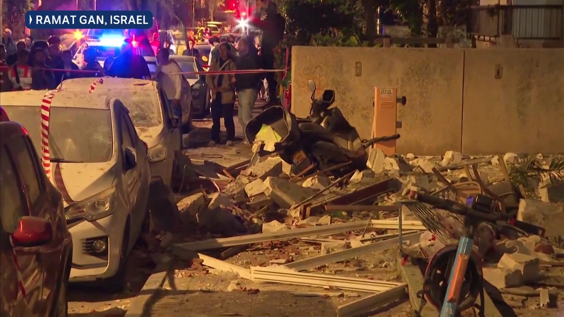 Aftermath of an Iranian strike near Tel Aviv that killed two people ...