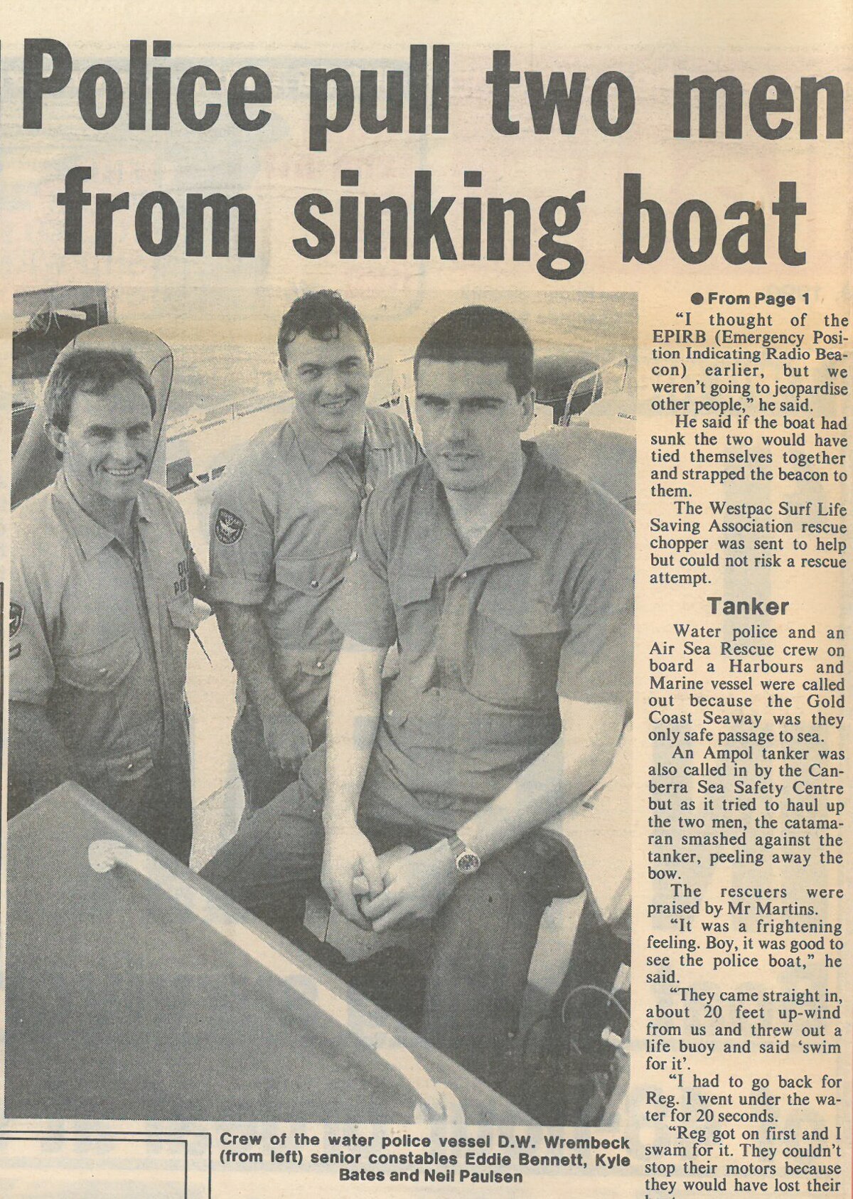 Police trio honoured for rescuing men from sinking boat during storm ...