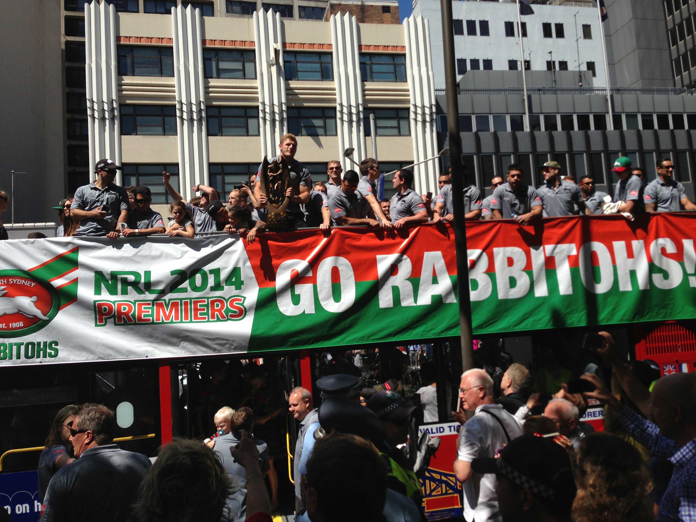 South Sydney Rabbitohs receive keys to the city as NRL premiership ...