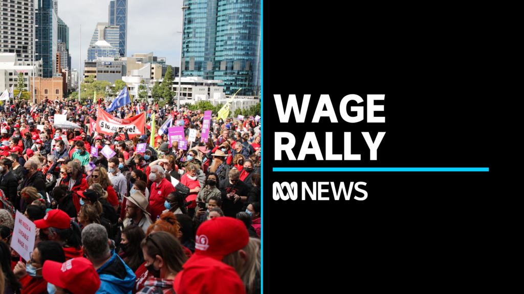 Workers rally in a demand for wage increases - ABC News
