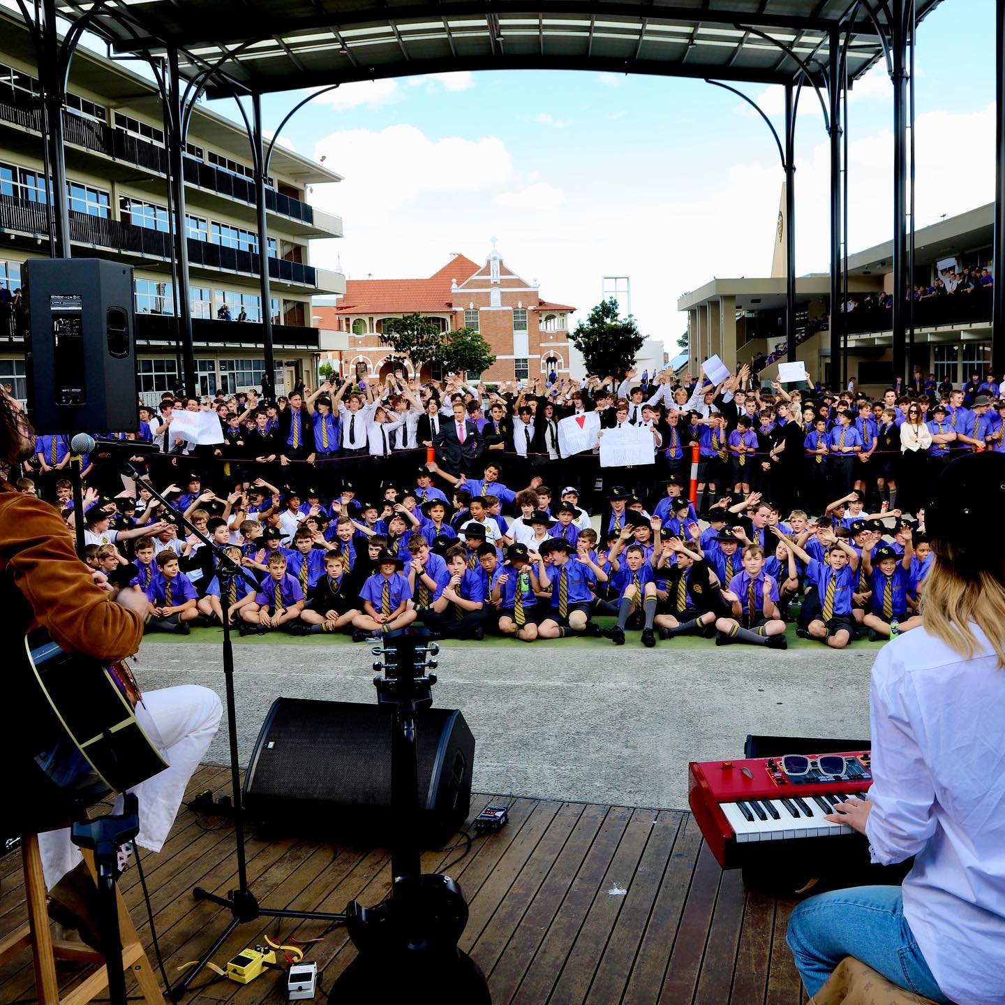 Delta Goodrem, Matt Copley inspire St Laurence's College students in ...