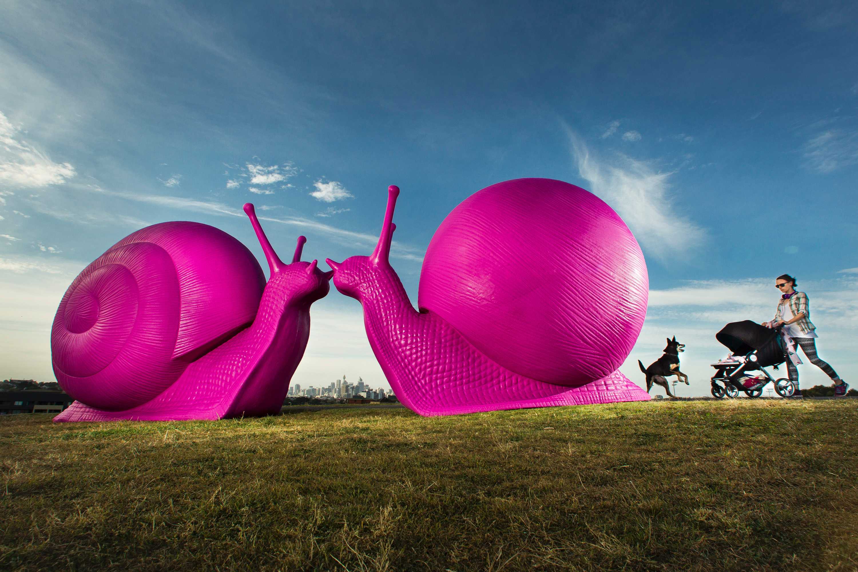 Giant snails slide into Sydney for arts festival - ABC News