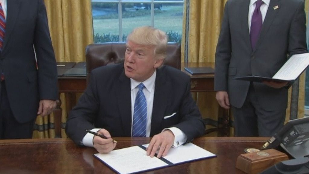 Donald Trump signs executive order withdrawing US from Trans-Pacific ...