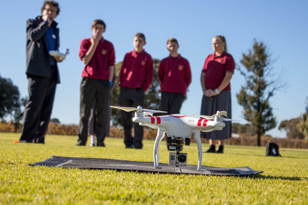 Students leave classroom to fly drones and explore the jobs of the ...