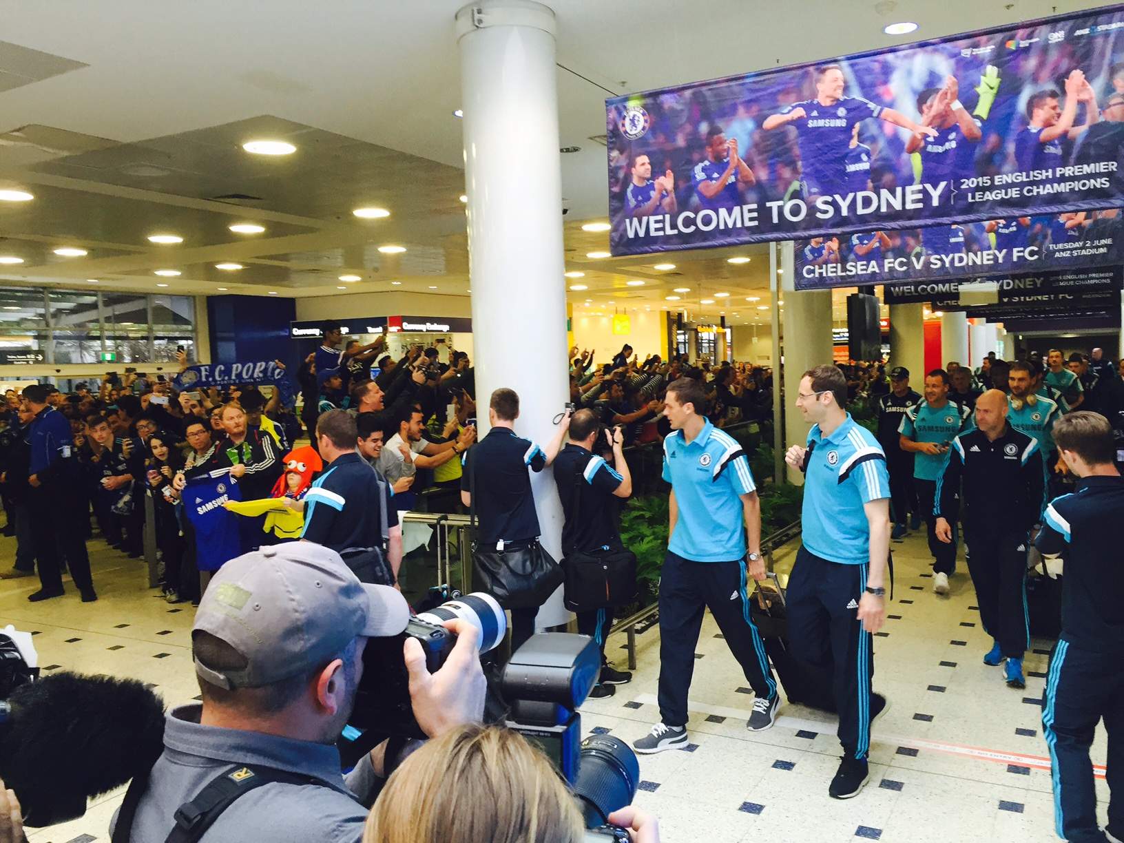 Chelsea FC arrives to rowdy welcome in Sydney ahead of sold-out ...