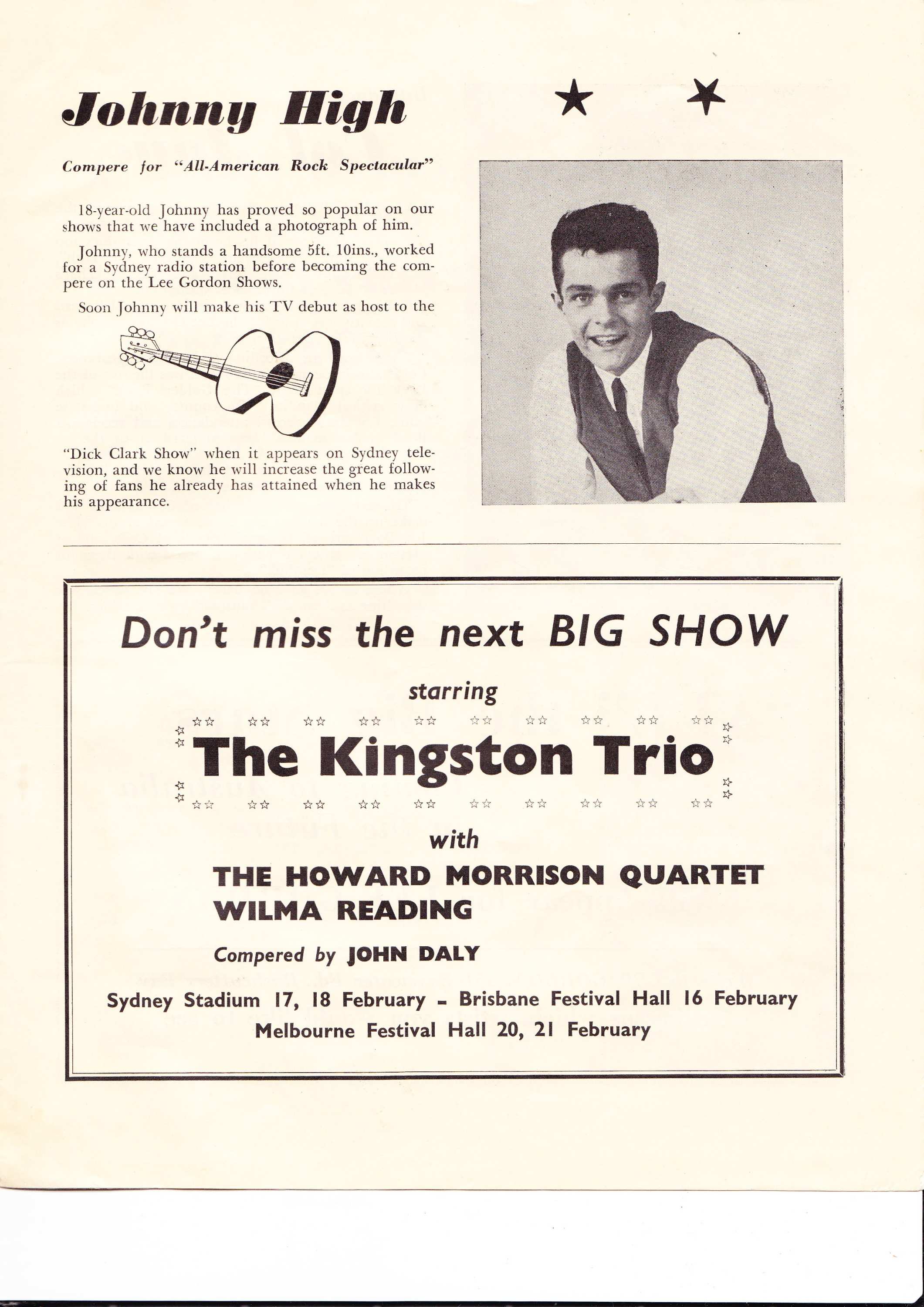 Johnny High and the Lee Gordon Big Shows - ABC Radio National